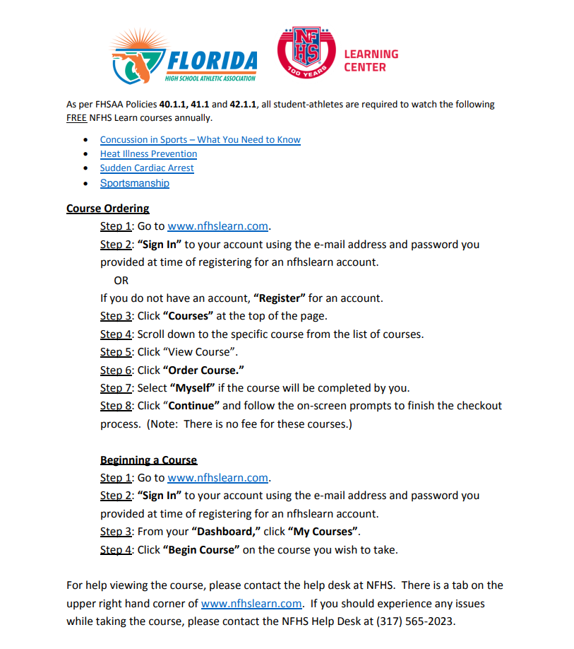 NFHS Courses | Fivay High School